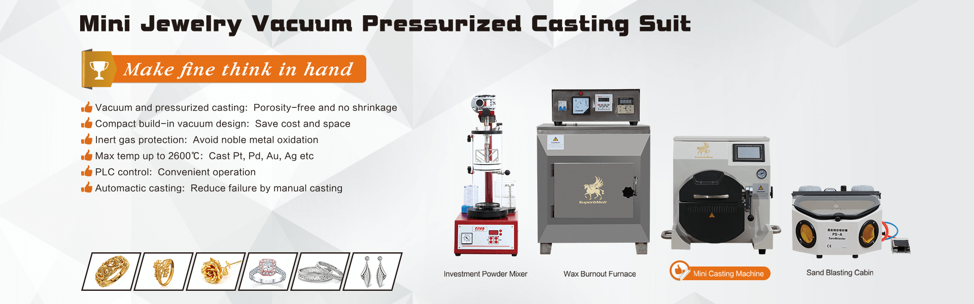 Jewelry Machines for Gold, Silver, Platinum Melting and Casting in China