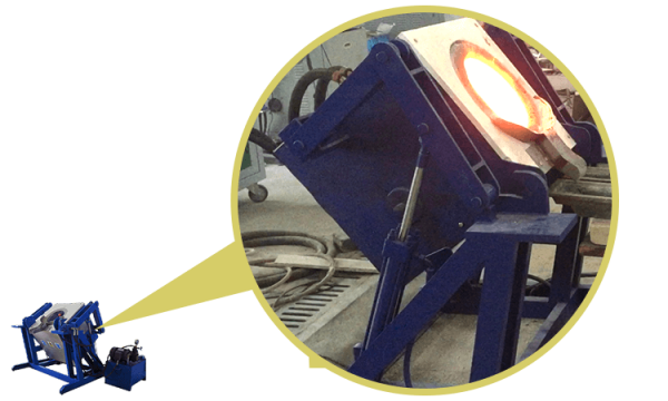 Electric Metal Melting Pot, Hydraulic Tilting Induction Furnace